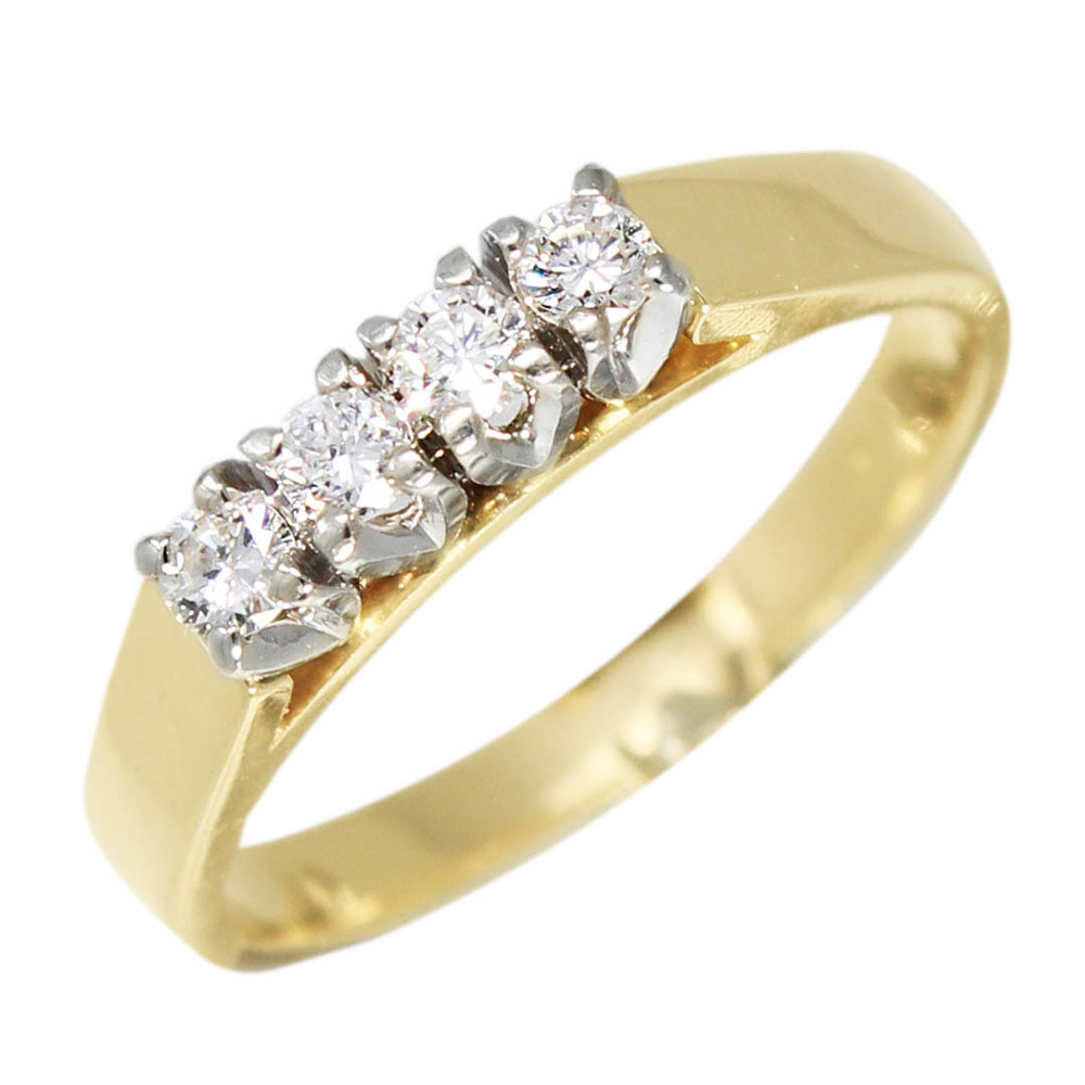 LADIES 14KT YELLOW GOLD RING WITH 4 DIAMONDS | Golden Pawn