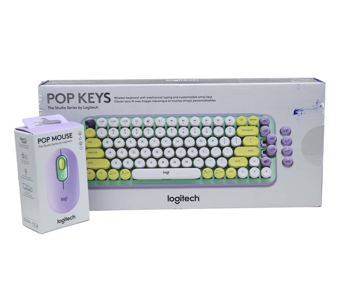 LOGITECH POP KEYS WIRELESS KEYBOARD AND MOUSE IN DAYDREAM MINT | Golden ...