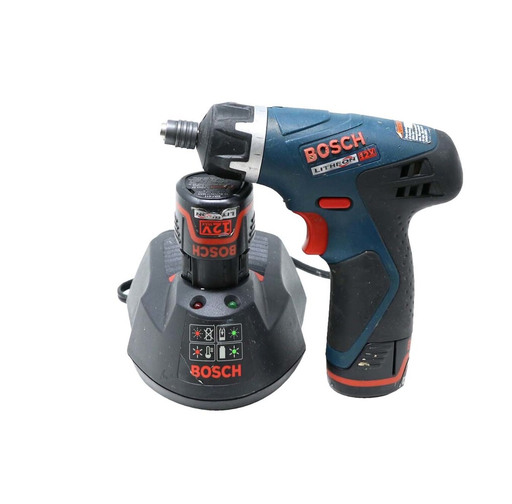 BOSCH 12 VOLT LITHIUM ION POCKET DRIVER WITH TWO BATTERIES AND CHARGER ...
